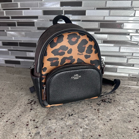 Coach | Bags | Coach Animal Print Backpack With Black Accents | Poshmark